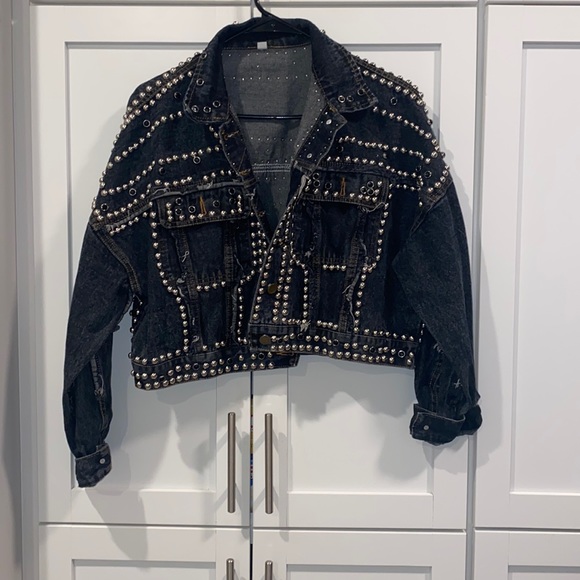 Jackets & Coats | Denim Jacket With Rhinestones | Poshmark